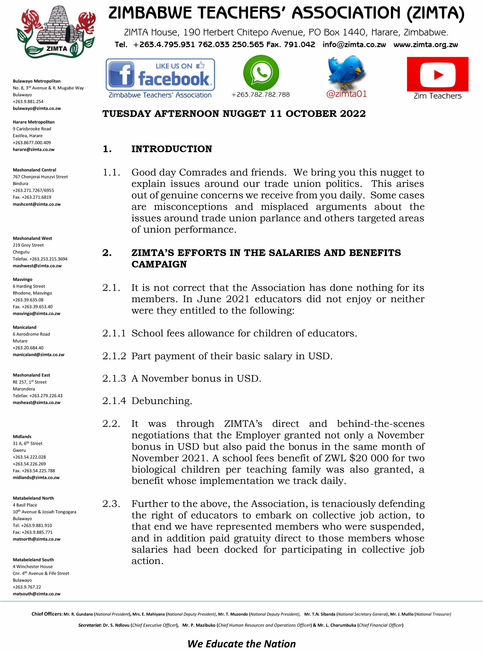 Publications | Zimbabwe Teachers Association